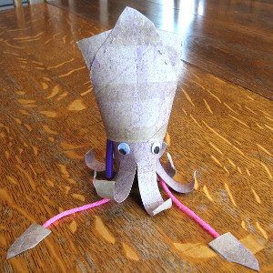 Toilet Tube Squid | AllFreeKidsCrafts.com