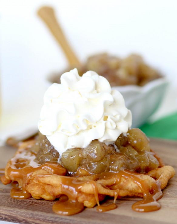 Carnival Caramel Apple Funnel Cakes | RecipeLion.com