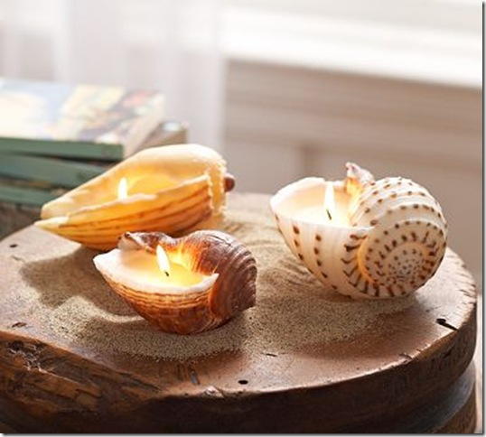 Sea Shell Candle Centerpieces | AllFreeDIYWeddings.com