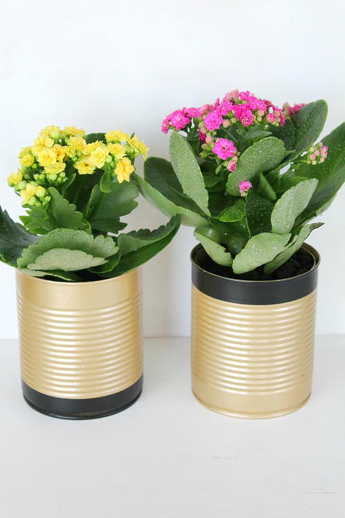 Fancy Tin Can Flower Pots | FaveCrafts.com