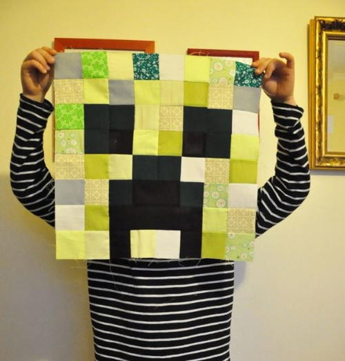 DIY Minecraft Patchwork Pillow Block | FaveQuilts.com
