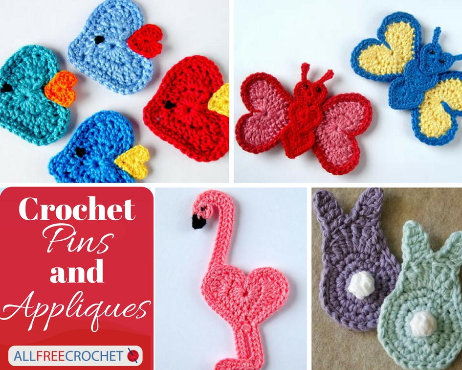 Crochet Applique Patterns and Crochet Pins | AllFreeCrochet.com